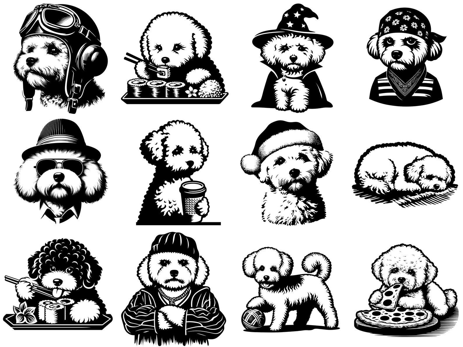 Bichon Frise SVG Bichon Fluffy Cute Royal SVG Bichon Circus Svg Puffy ...