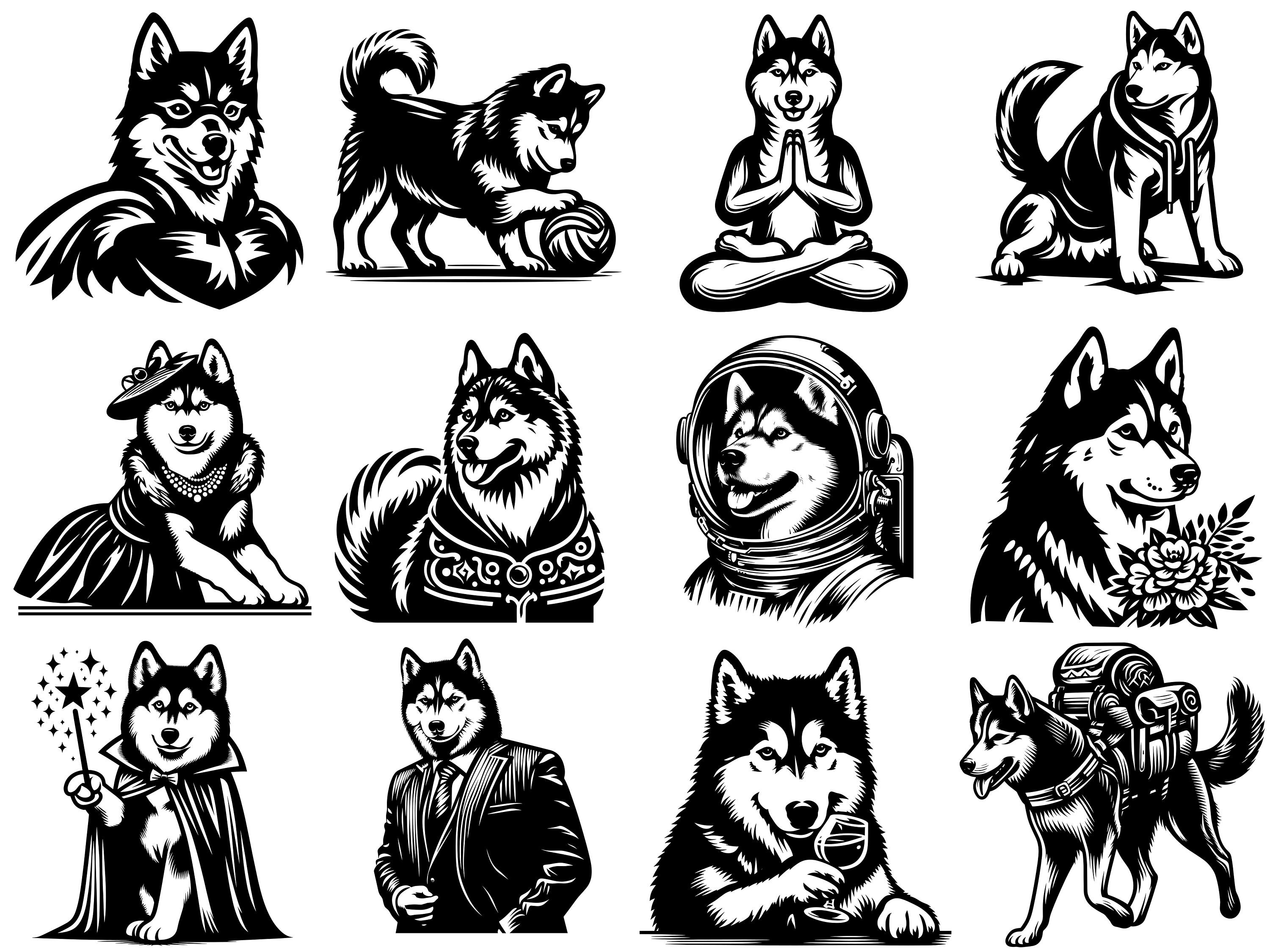 Husky Svg Husky Clipart Dog Svg Digital Designs Collection 109 Dog ...