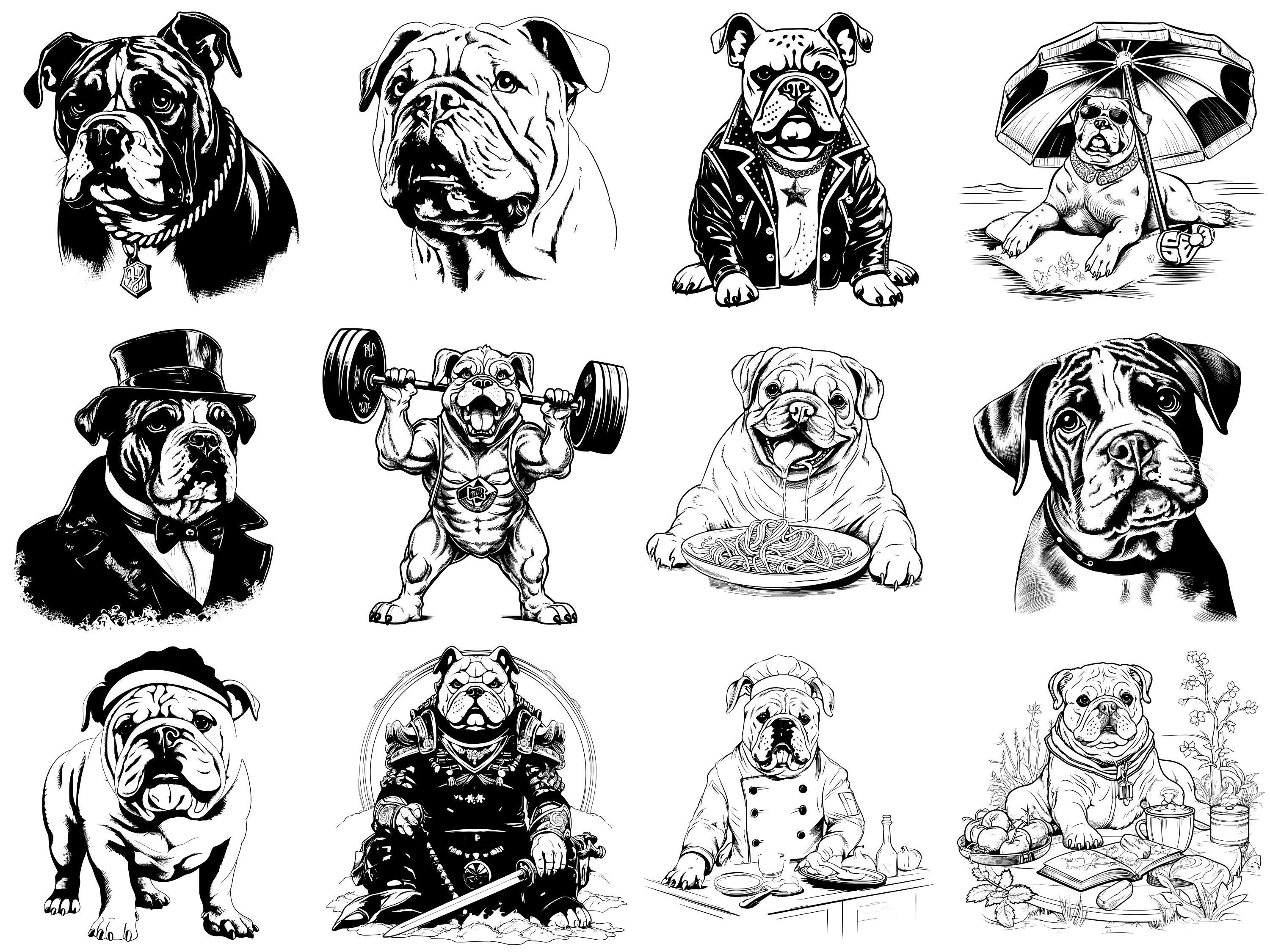 English Bulldog Svg Dog Clipart Silhouette Svg - 108 Cut Svg Files ...
