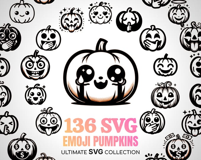 Halloween Faces Vector Clipart Bundle, Ai Eps Png Pdf and Jpg Files ...