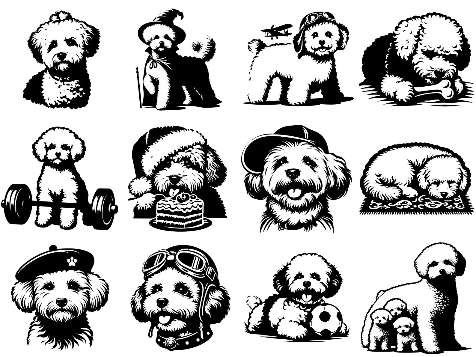 Bichon Frise SVG Bichon Fluffy Cute Royal SVG Bichon Circus Svg Puffy ...