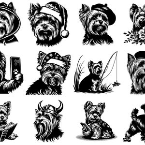 Yorkshire Terrier Svg Dog Silhouette Svg Dog Clipart - 114 Cut Files ...