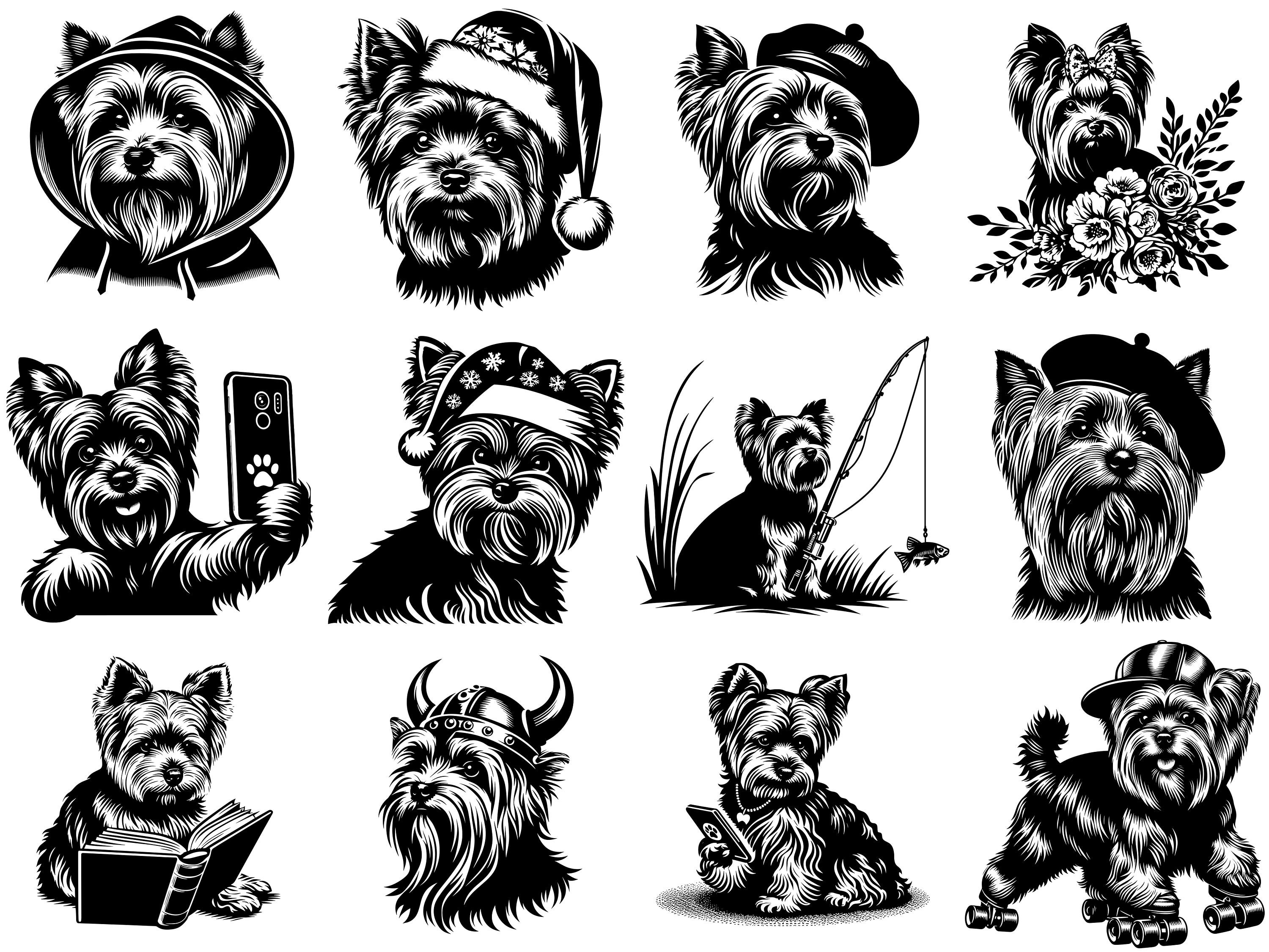 Yorkshire Terrier Svg Dog Silhouette Svg Dog Clipart 114 Cut Files ...