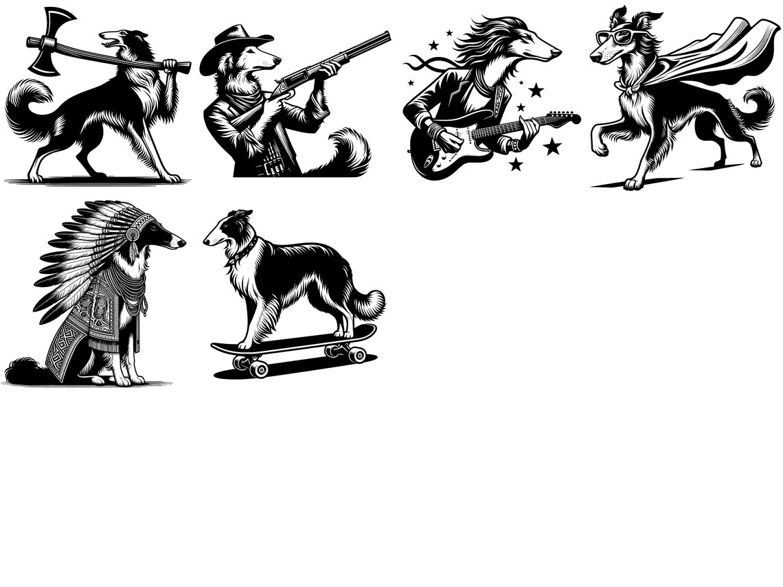 Borzoi SVG Files for Cricut Russian Wolfhound SVG Borzoi Dog Dad Gift ...