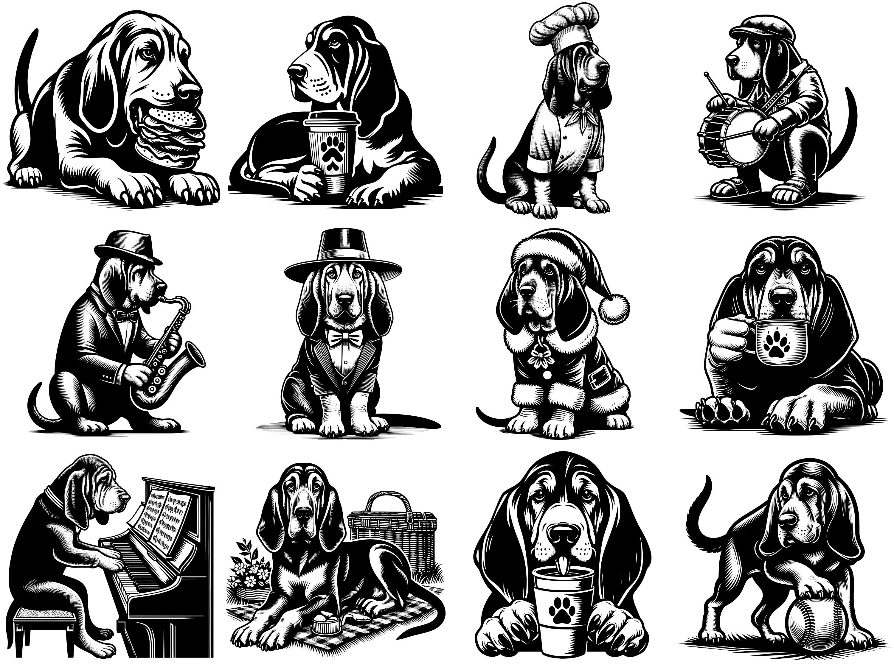 Bloodhound Svg Designs Digital Downloads - 111 Cut Svg Files DIY Vector ...