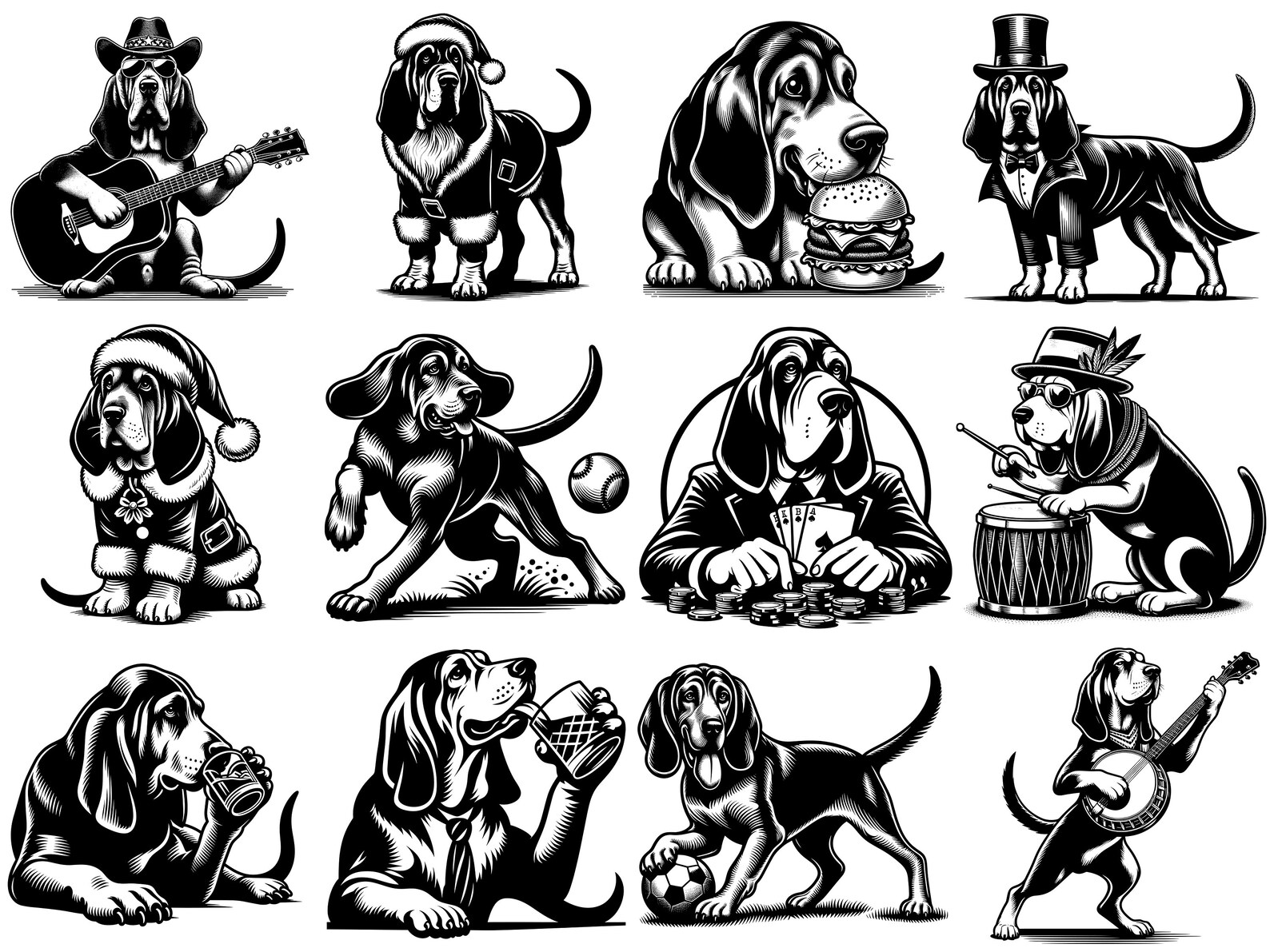 Bloodhound Svg Designs Digital Downloads - 111 Cut Svg Files DIY Vector ...