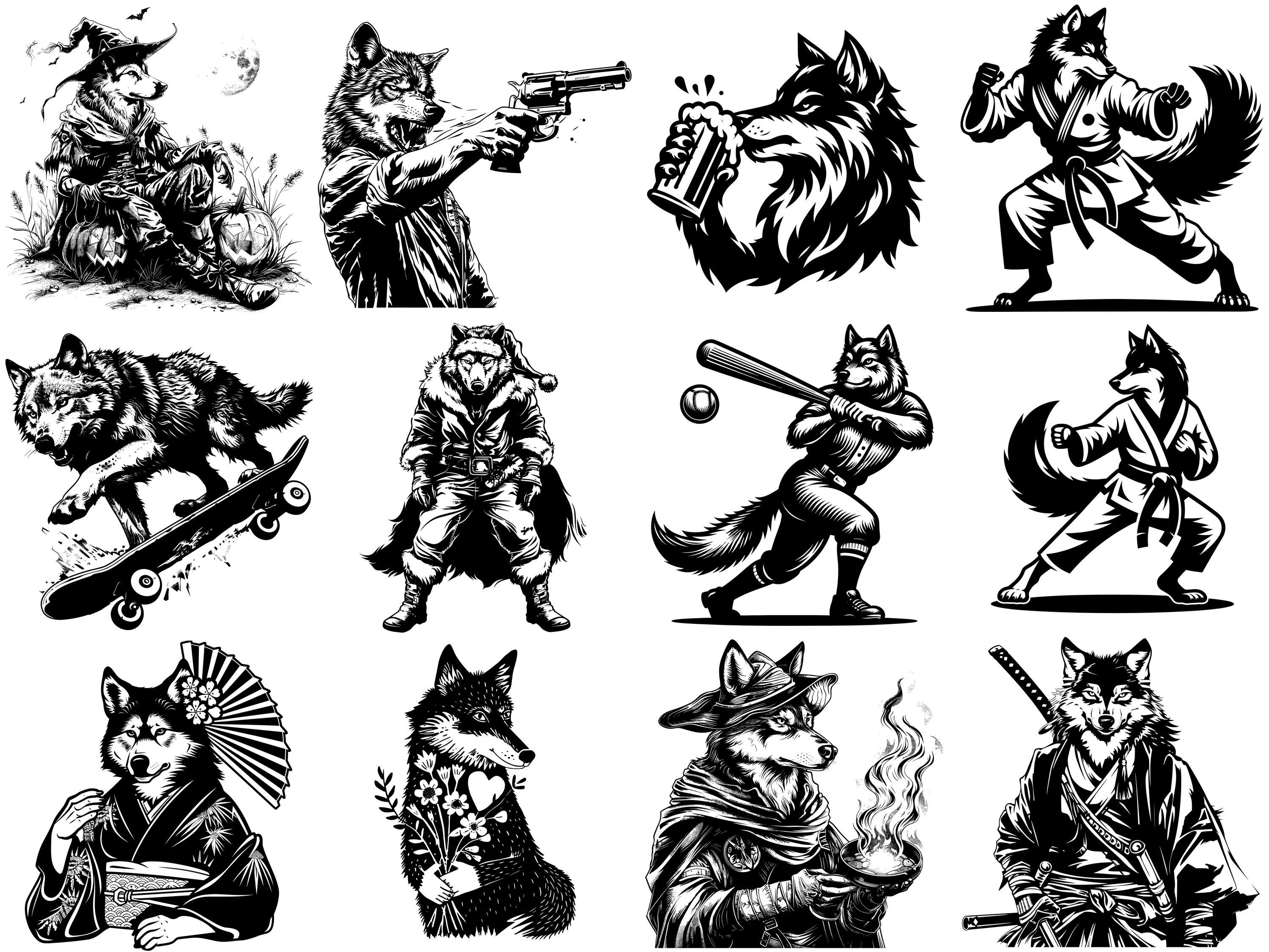 Wolf SVG Werewolf Romulus Remus Grey Wind Ghost Wolf Direwolf Fenris ...