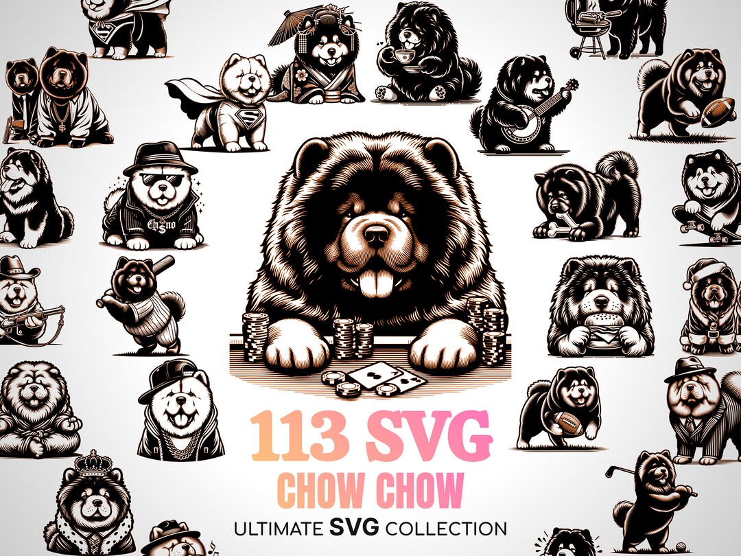 Chow Chow Svg Dog Art Digital Designs - 113 Svg Cut Files Chow Chow ...