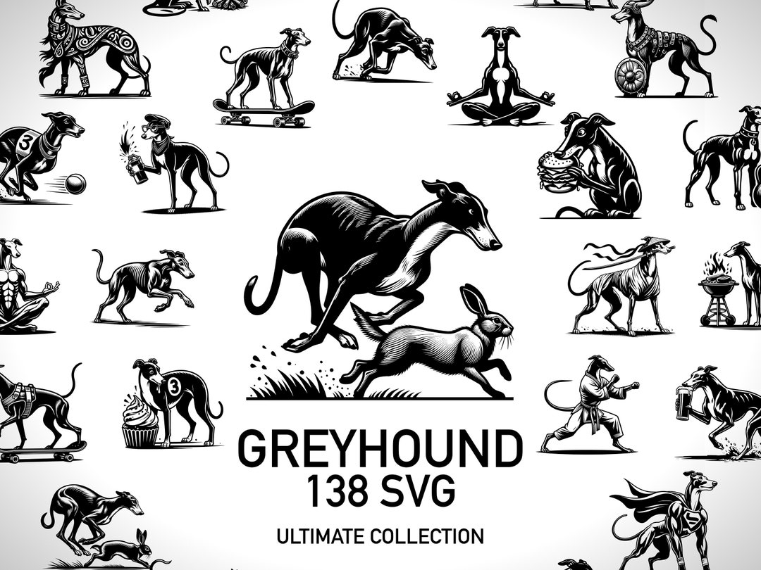 Greyhound SVG Racing Art Lover Dog Gifts Mick the Miller Retired Racer ...