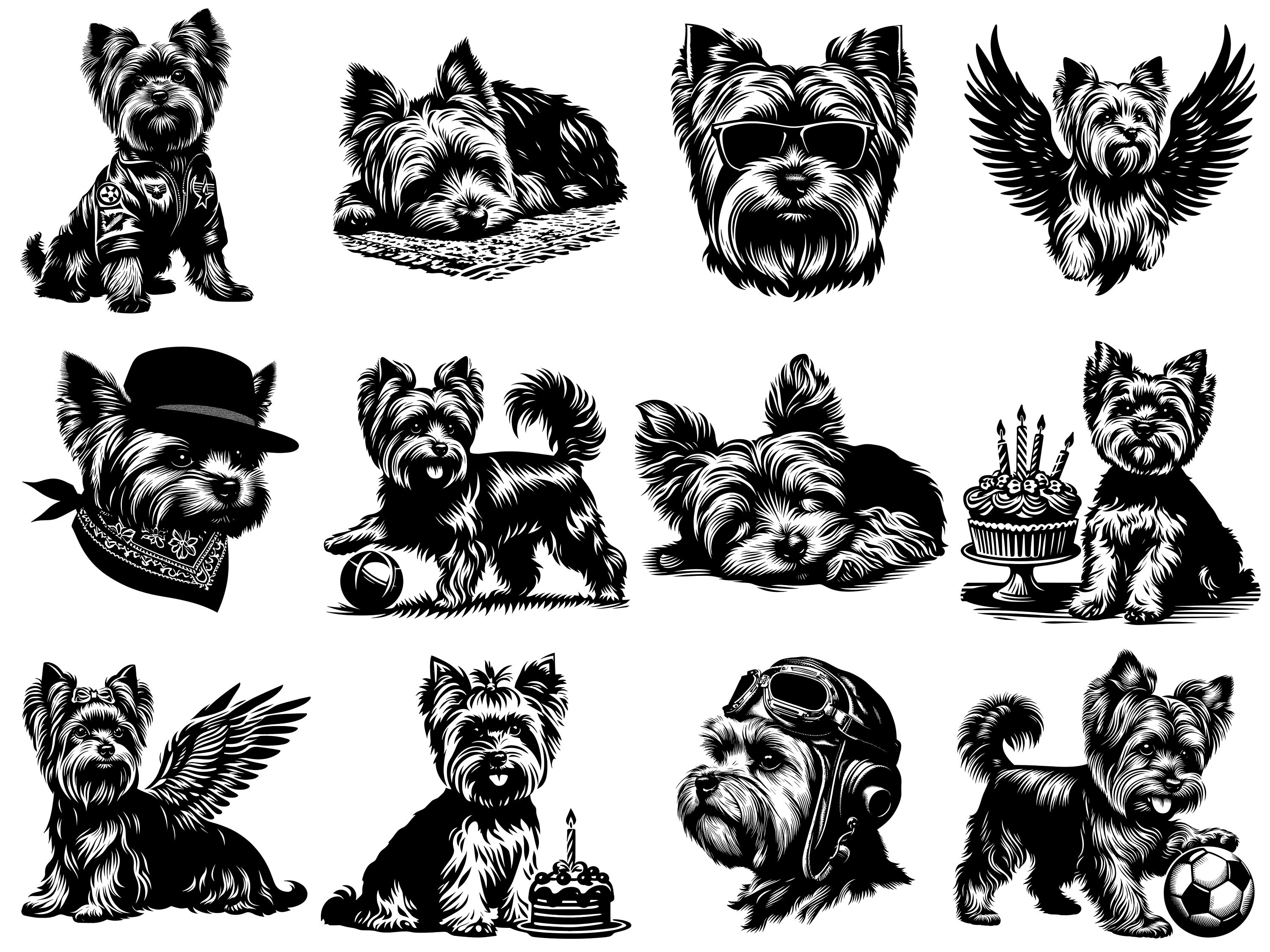 Yorkshire Terrier Svg Dog Silhouette Svg Dog Clipart 114 Cut Files ...