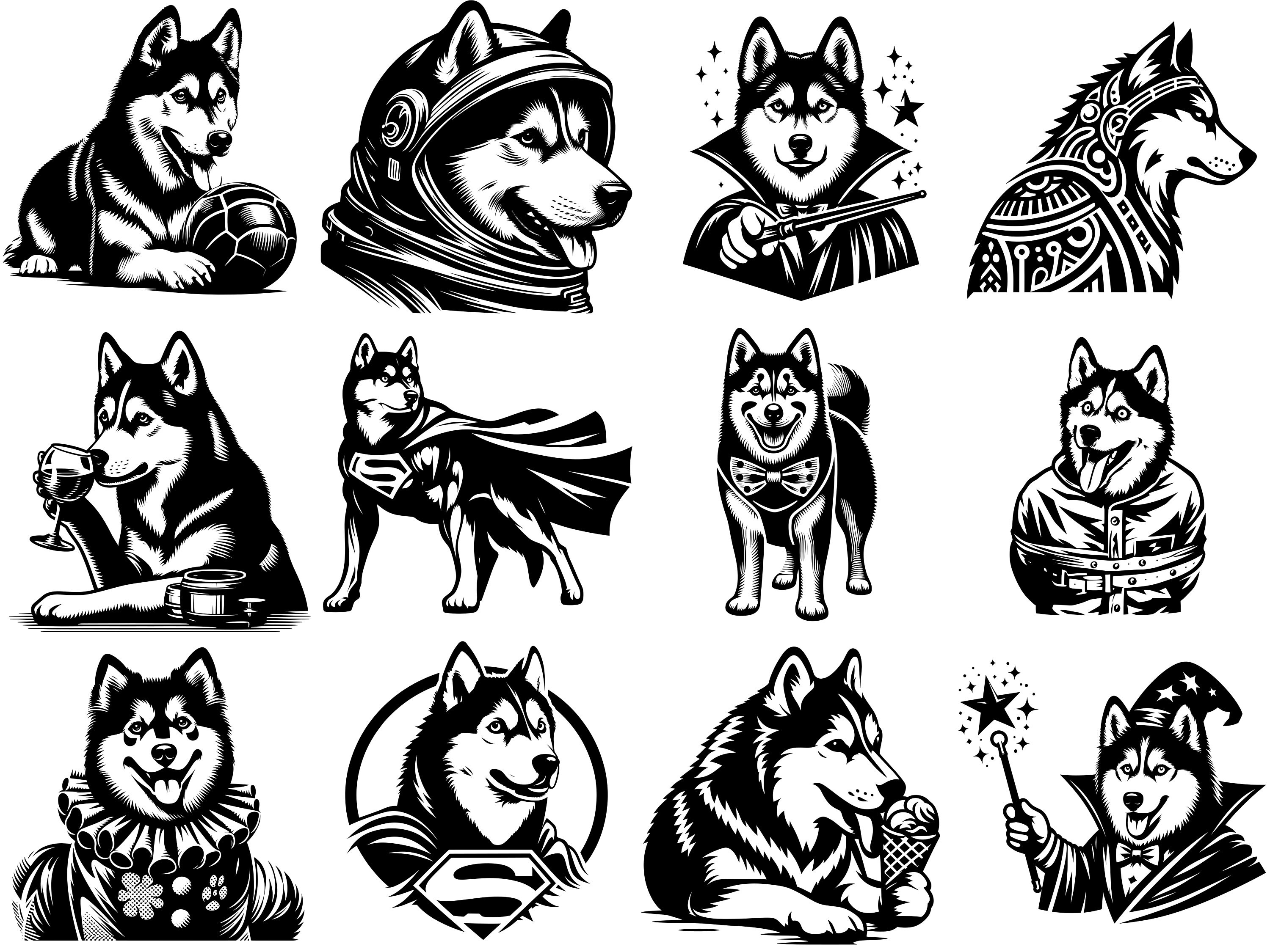 Husky Svg Husky Clipart Dog Svg Digital Designs Collection 109 Dog ...