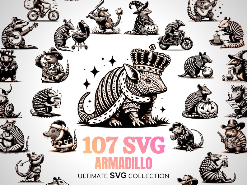 Armadillo SVG Wildlife SVG Roller Animal Cute Armadillo Silhouette ...