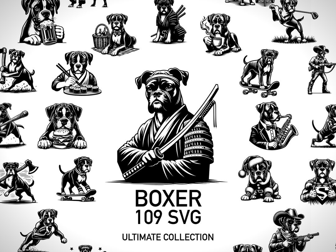 Boxer Dog Breed Svg for Silhouette Dog Clipart - 109 Cut Svg Files ...