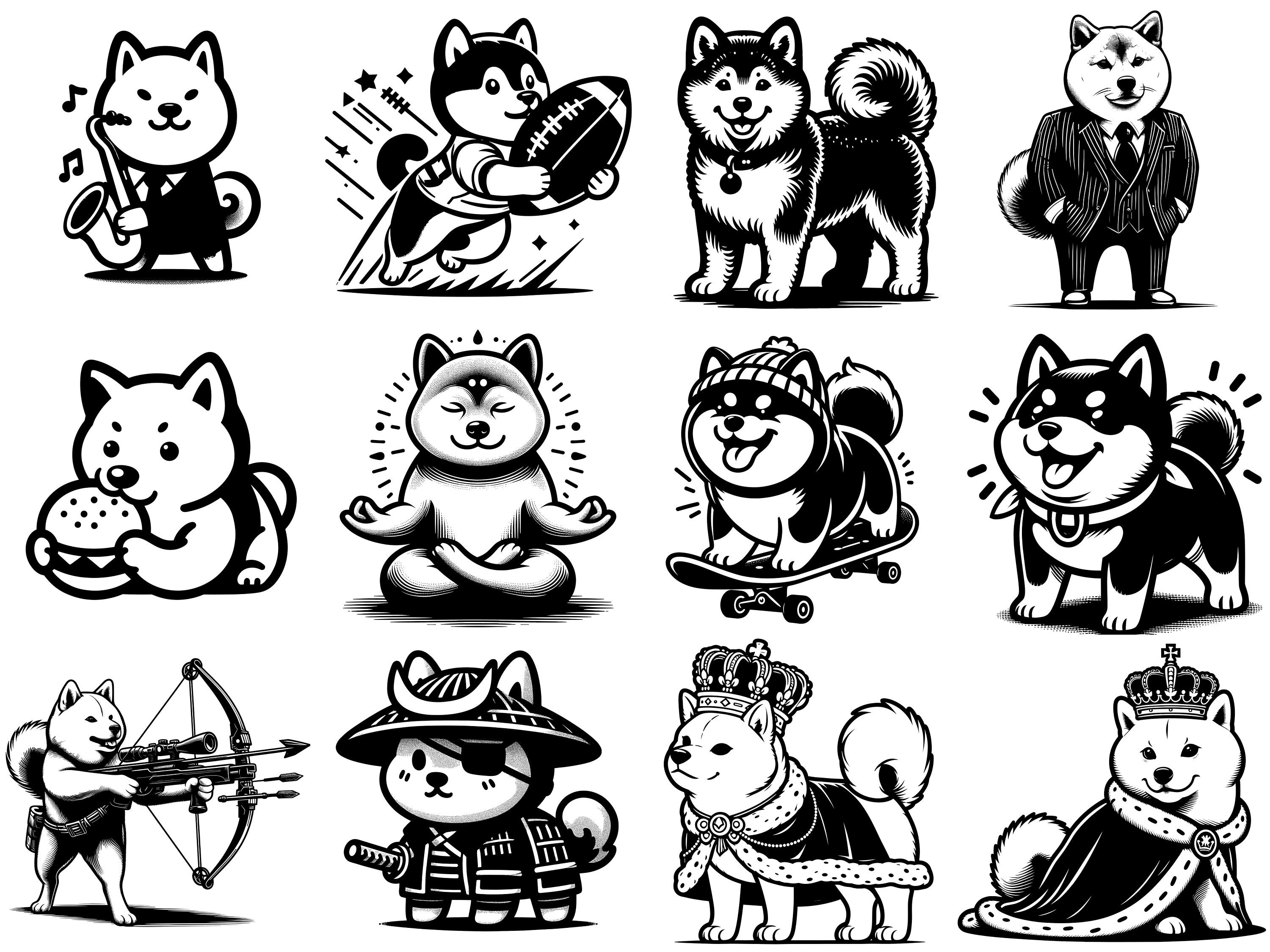 Shiba Inu SVG Kawaii Shiba Doge Meme Kabosu Foxlike Japanese Dog SVG ...