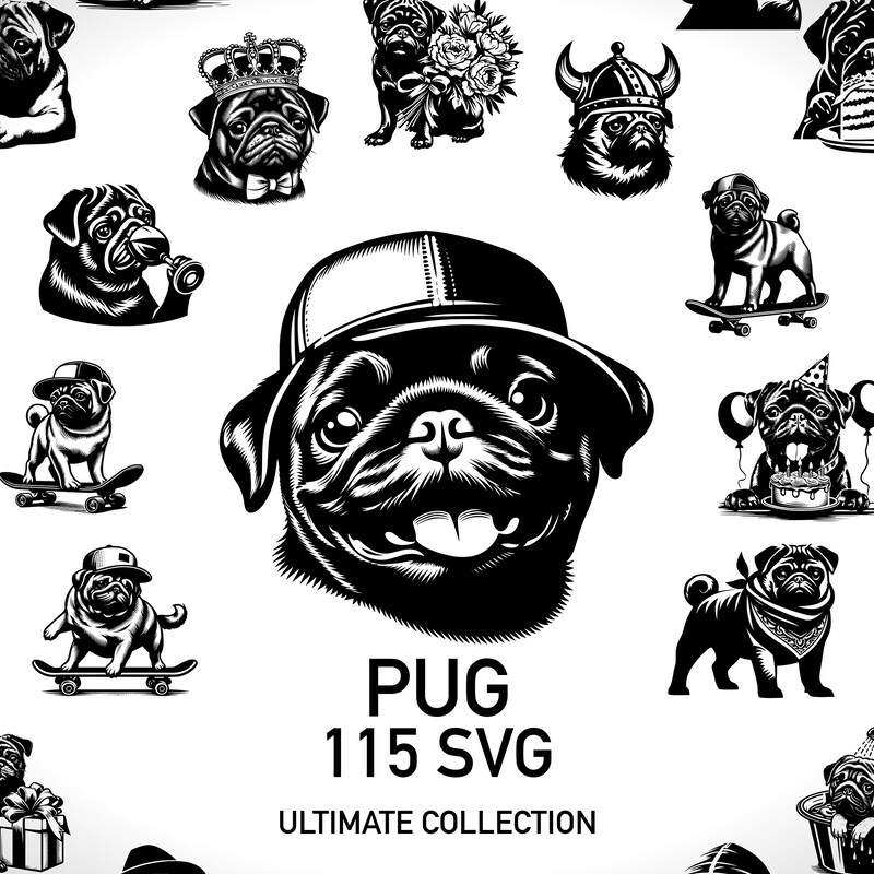Pug Svg - Etsy