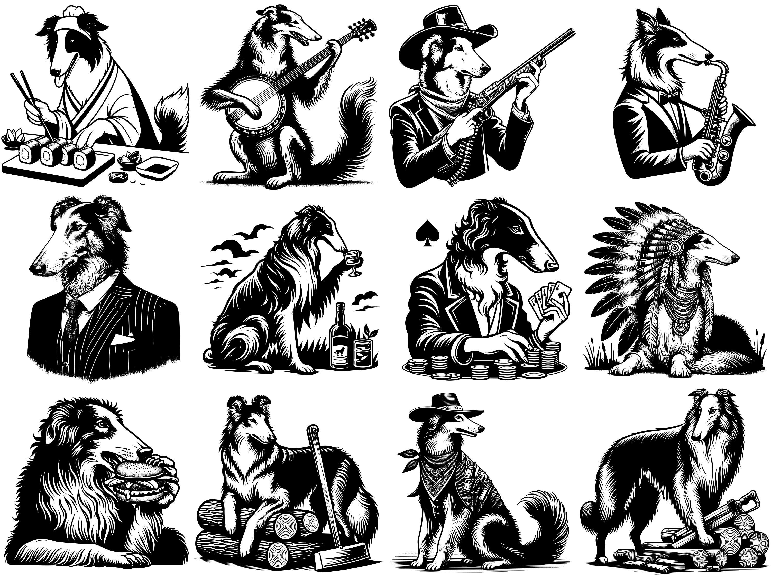 Borzoi SVG Files for Cricut Russian Wolfhound SVG Borzoi Dog Dad Gift ...