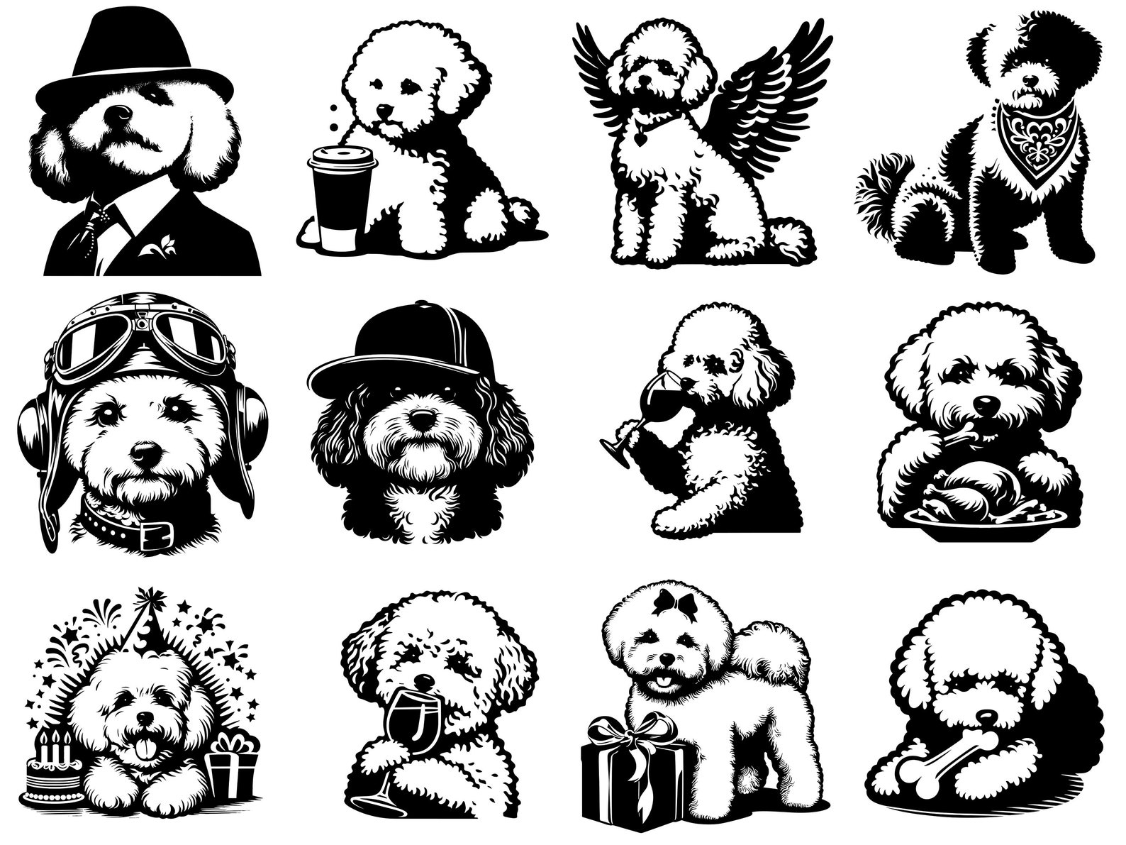 Bichon Frise SVG Bichon Fluffy Cute Royal SVG Bichon Circus Svg Puffy ...