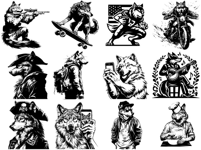 Wolf SVG Werewolf Romulus Remus Grey Wind Ghost Wolf Direwolf Fenris ...