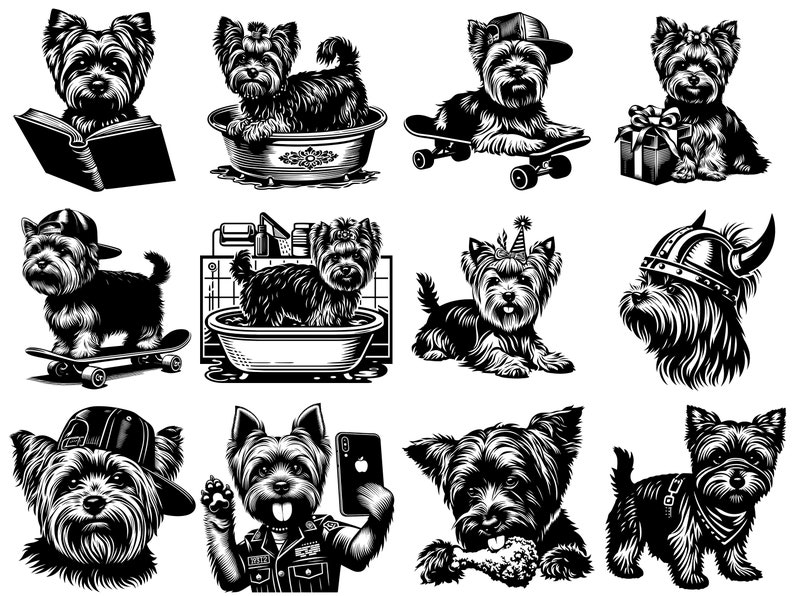 Yorkshire Terrier Svg Dog Silhouette Svg Dog Clipart 114 Cut Files ...
