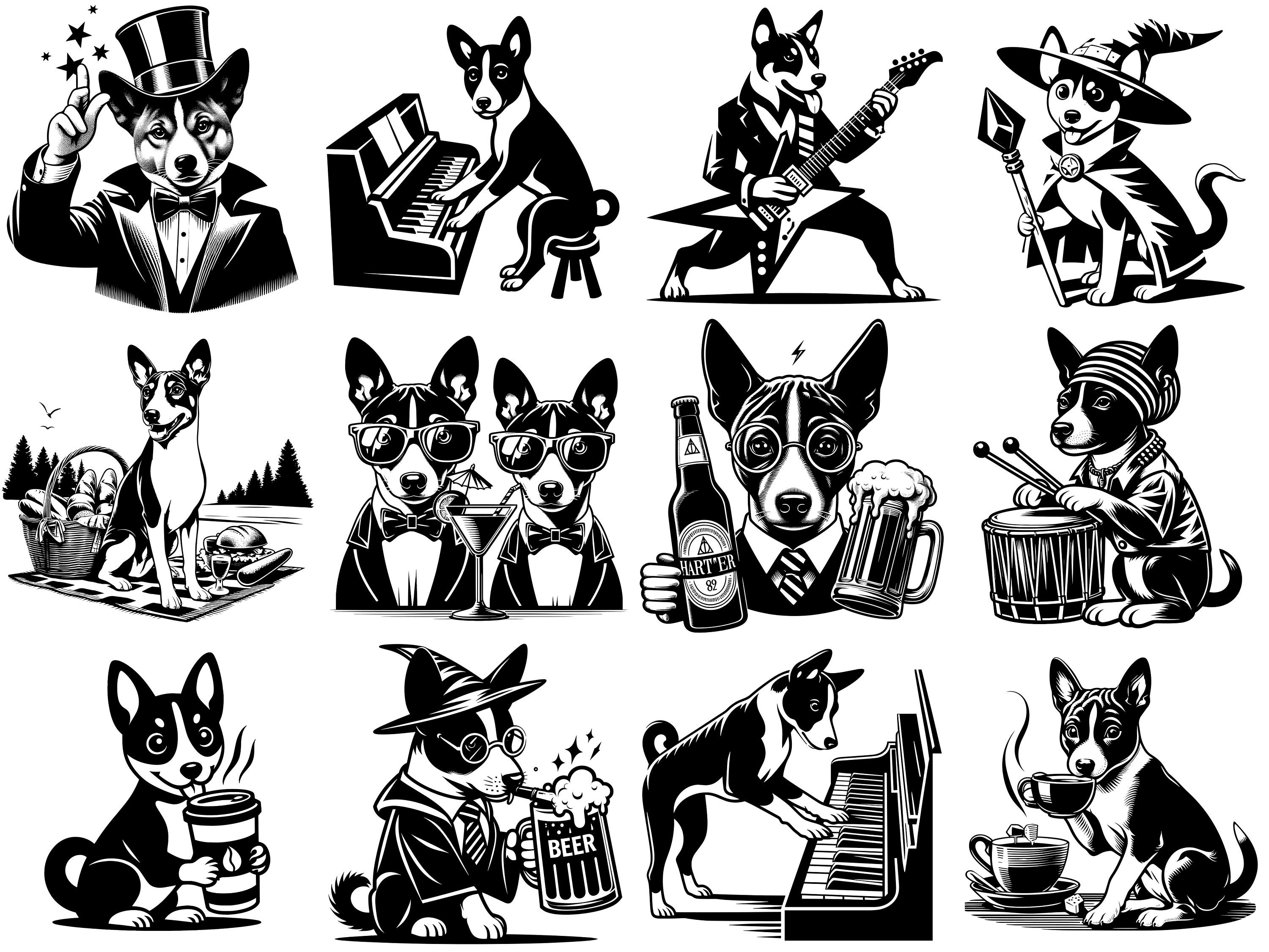 Basenji Dog Silhouette Printable Art Congo Dog 113 Cut Svg Files ...