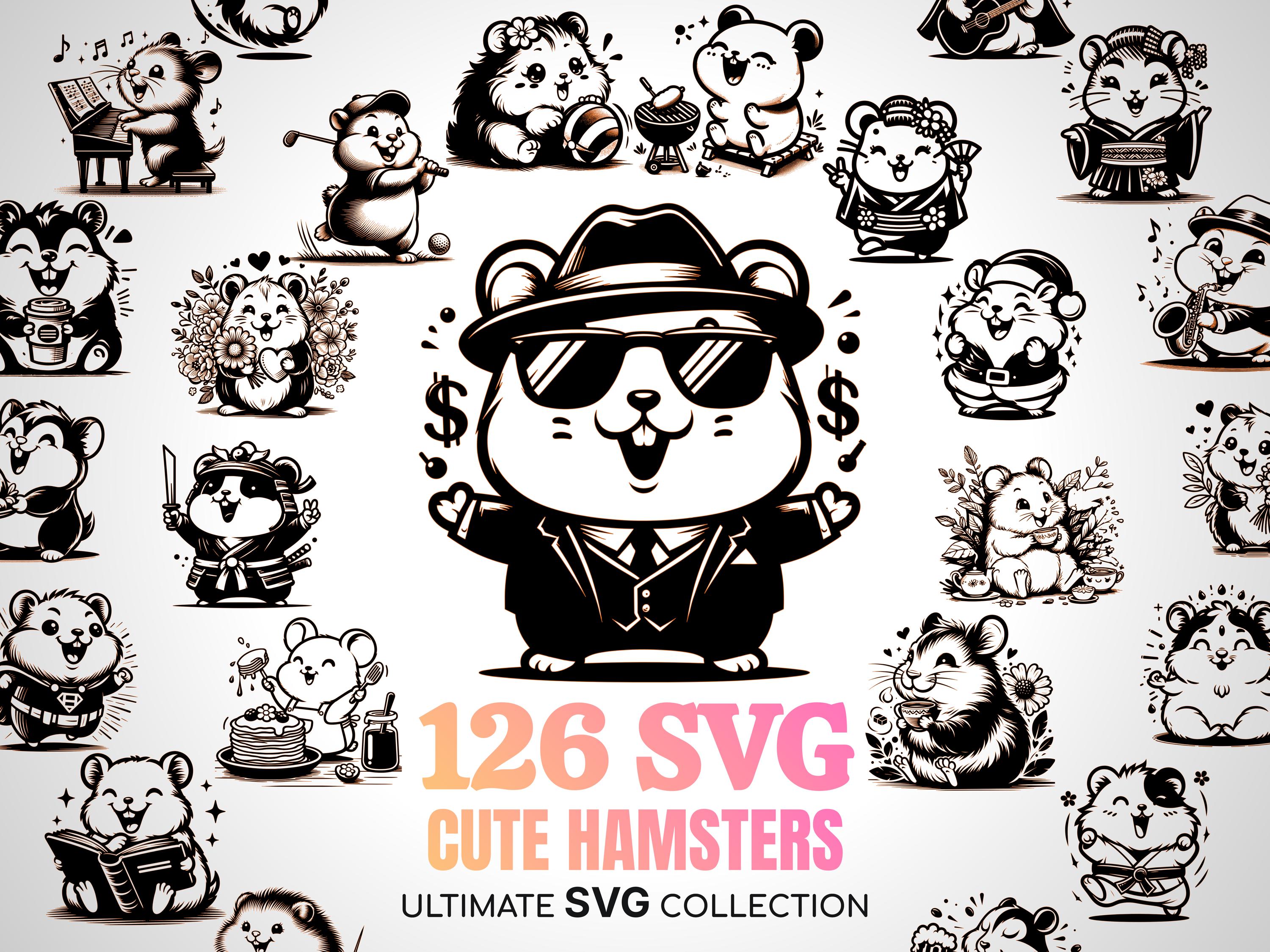 Hamster SVG Sticker SVG Kawaii SVG Hamster Mama Svg Hamster Dad Svg ...