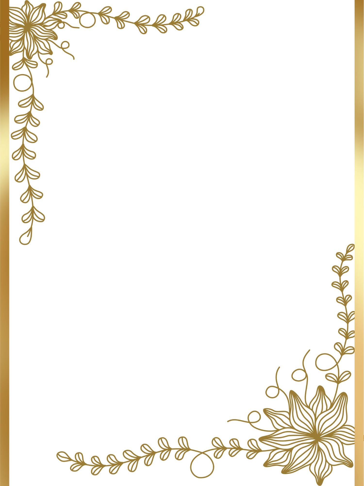 Gold Swan Flower Digital Frame Borders Print - Etsy