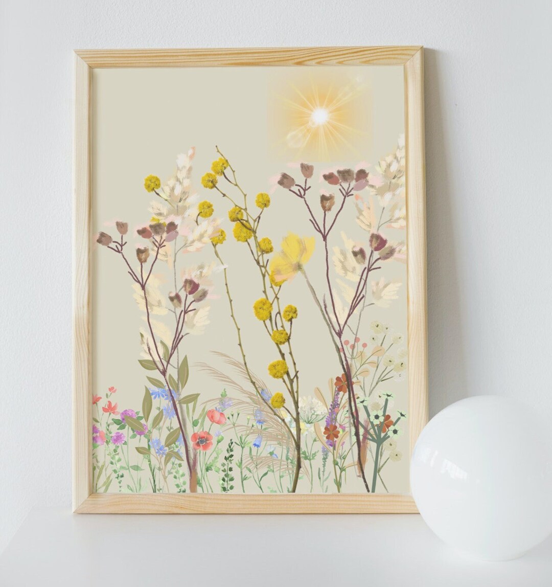 Flower Field Digital Art Print - Etsy