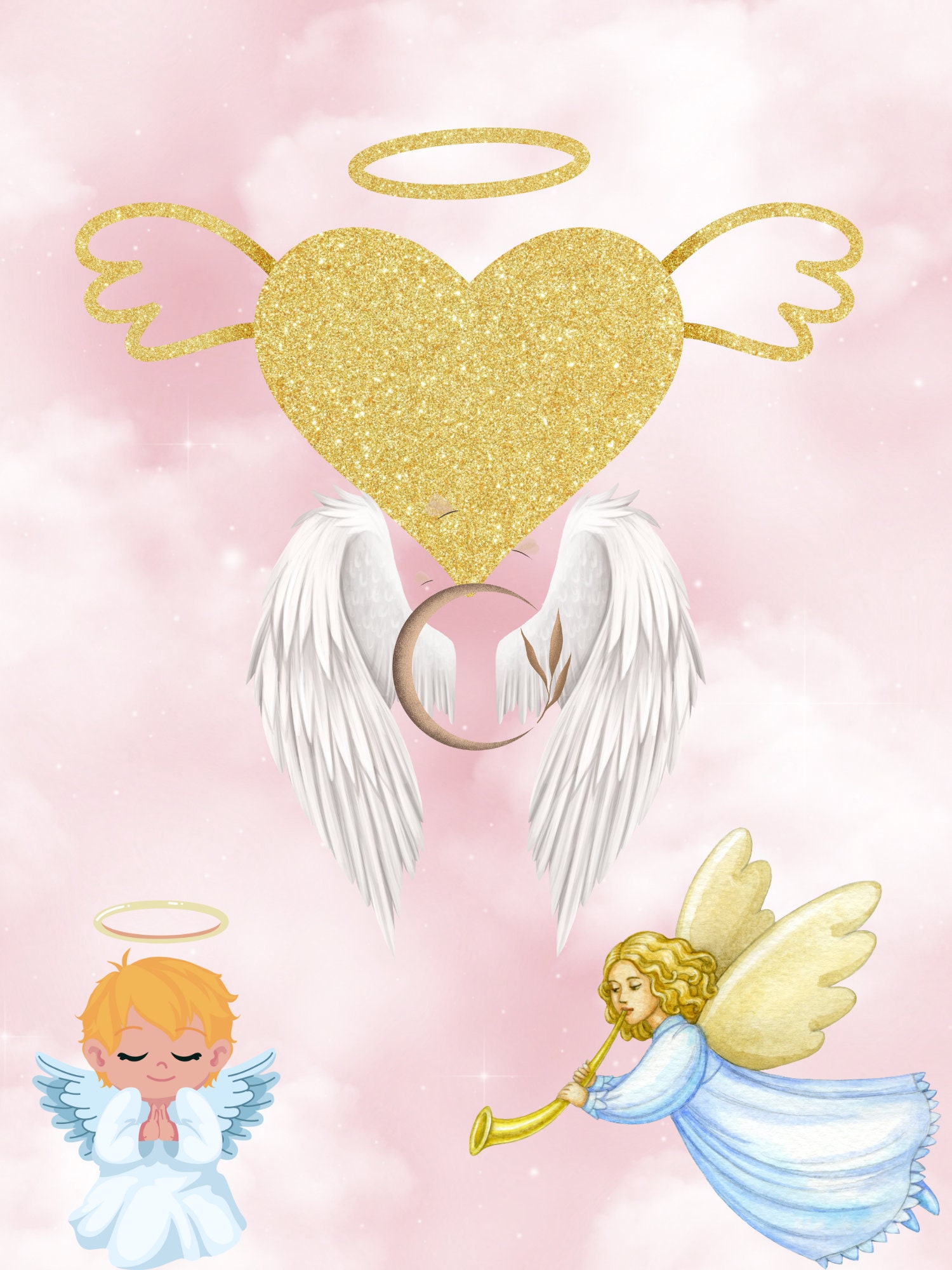 Baby Angel Digital Art Print - Etsy