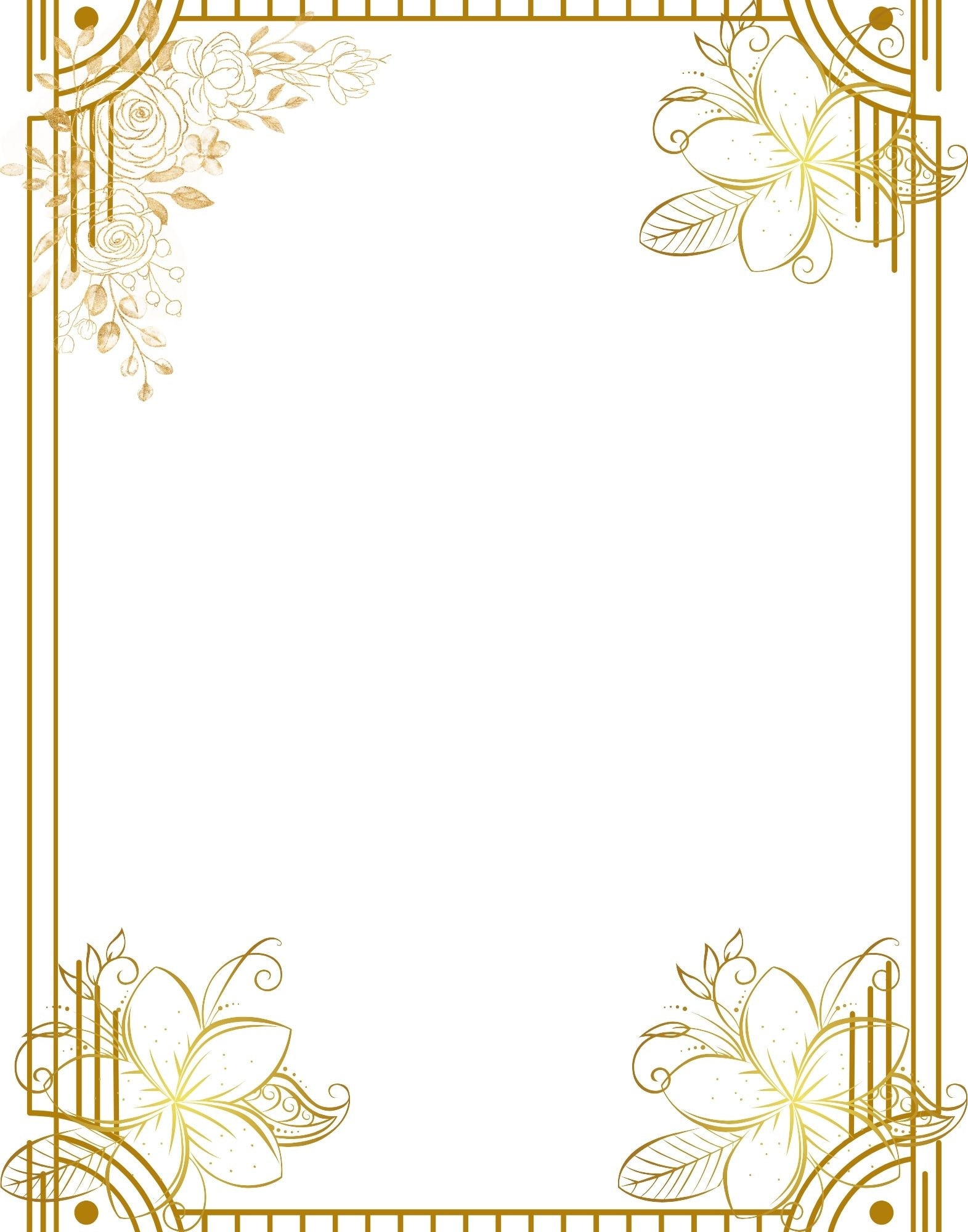 Digital Pretty Unique Flowers Border Frames Prints - Etsy