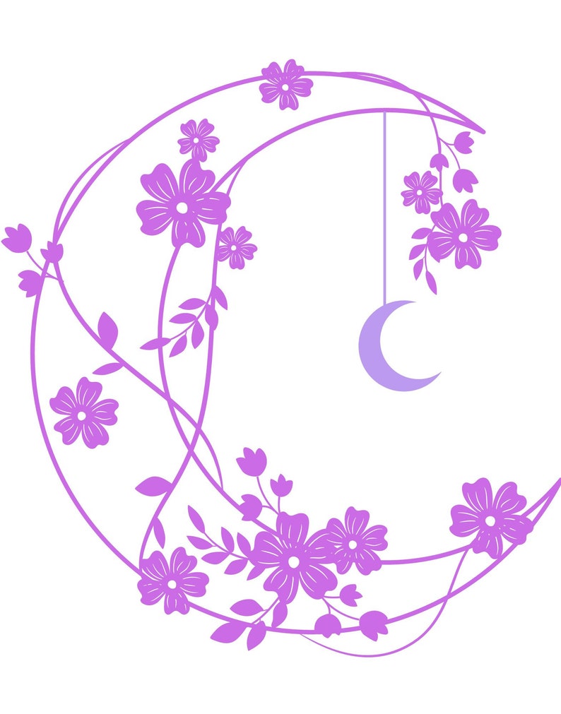 Digital Pretty Moons Clipart Print Download - Etsy