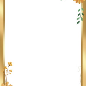 Gold Swan Flower Digital Frame Borders Print - Etsy
