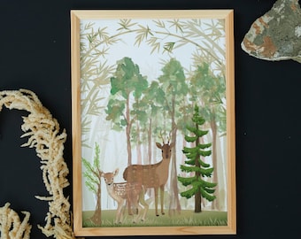 Digital Art Deer Illustration || DIGITAL DOWNLOAD - Etsy