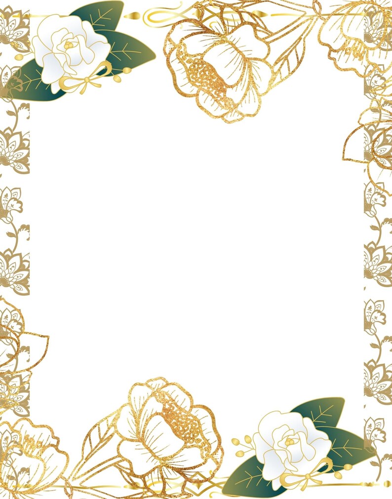 Digital Pretty Unique Flowers Border Frames Prints - Etsy