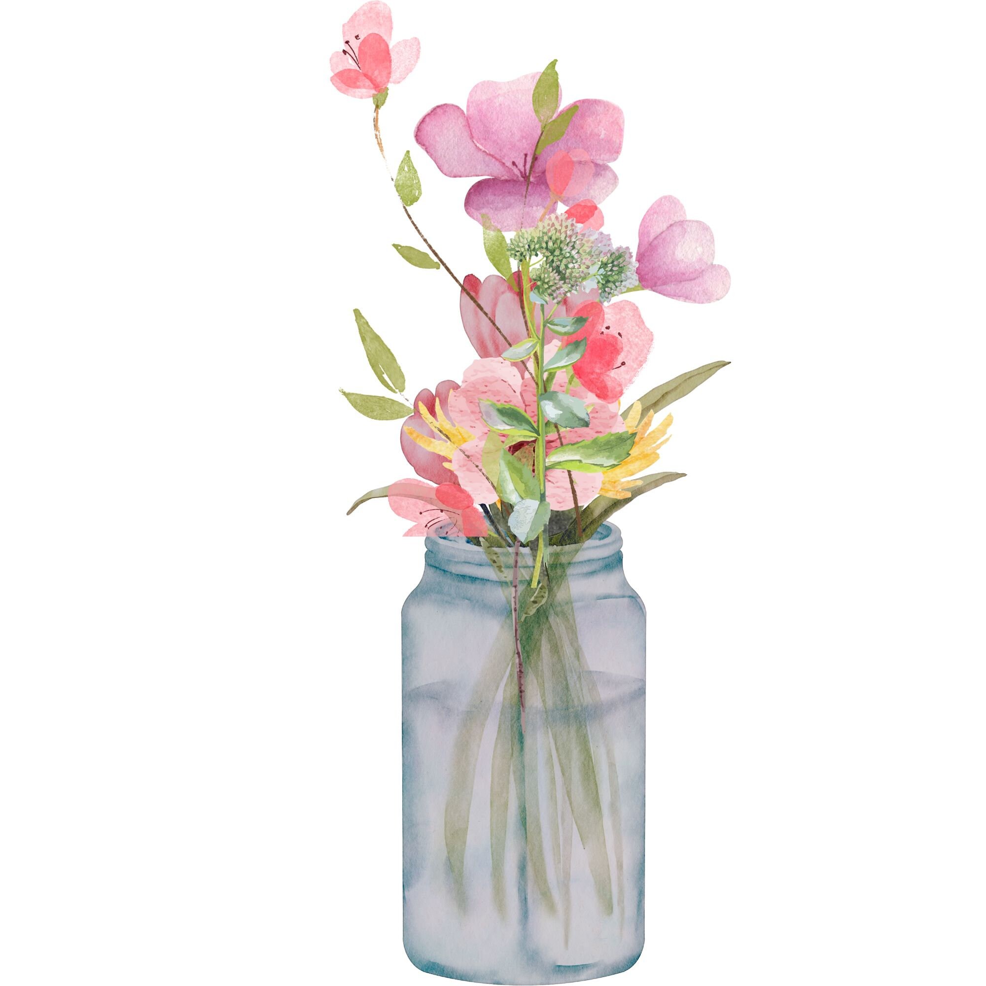 Digital Watercolor Flowers Clipart Pretty Designs - Etsy