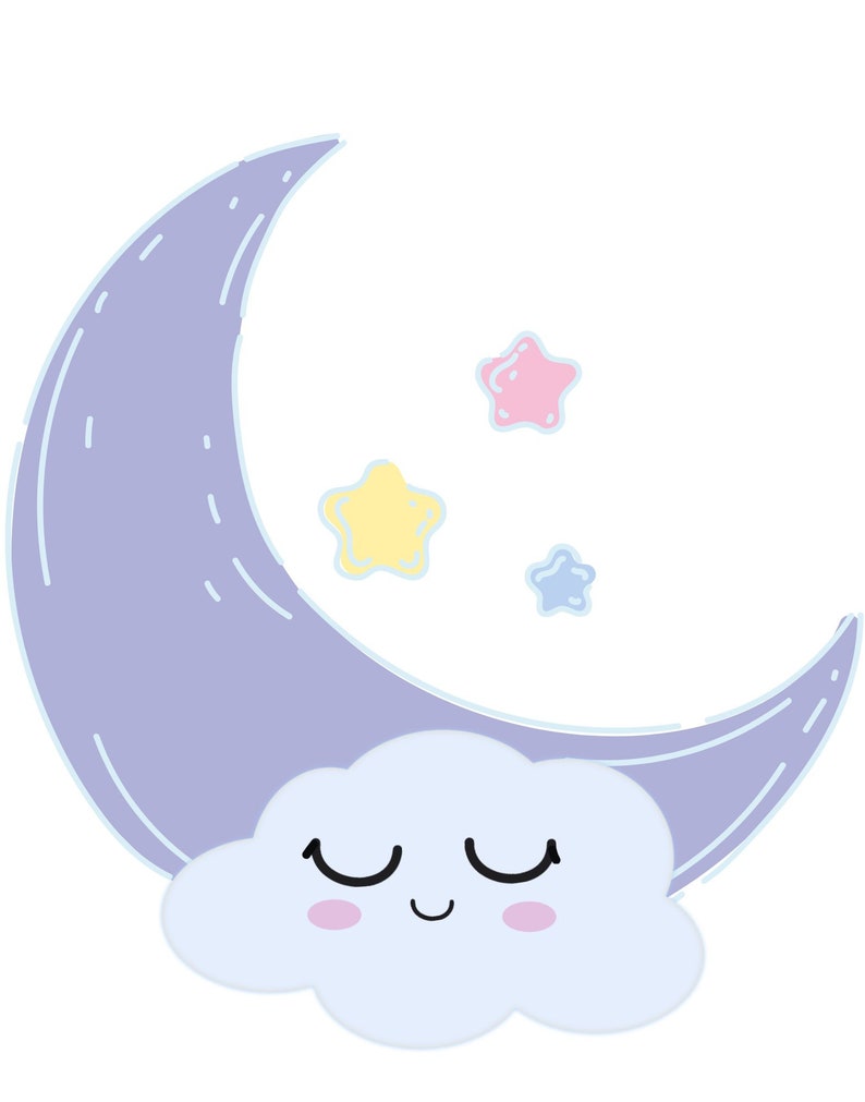 Digital Pretty Moons Clipart Print Download - Etsy