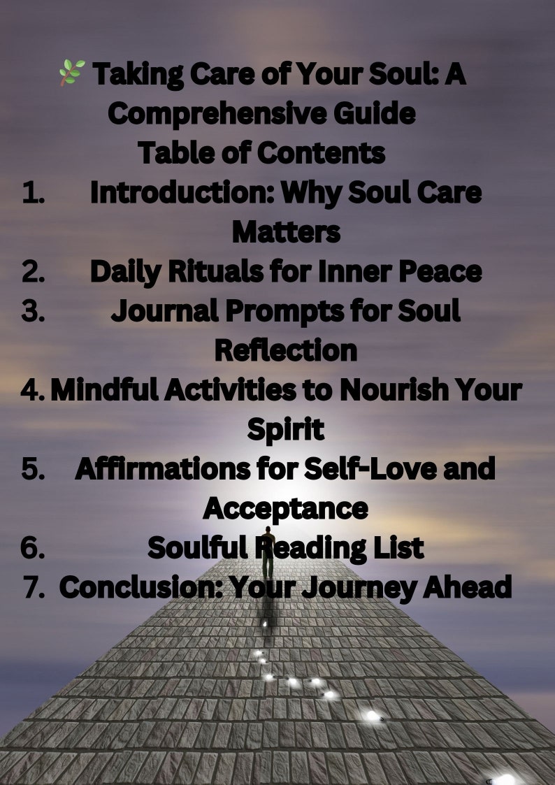 Taking Care of Your Soul: A Comprehensive Guide and Chart - Etsy