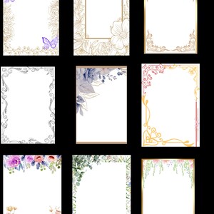 Digital Pretty Clipart Book Frame Border Designs - Etsy