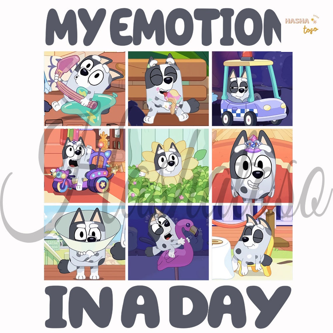 My Emotion in A Day, Muffin Png, Bluey Png, Muffin Bluey - Etsy
