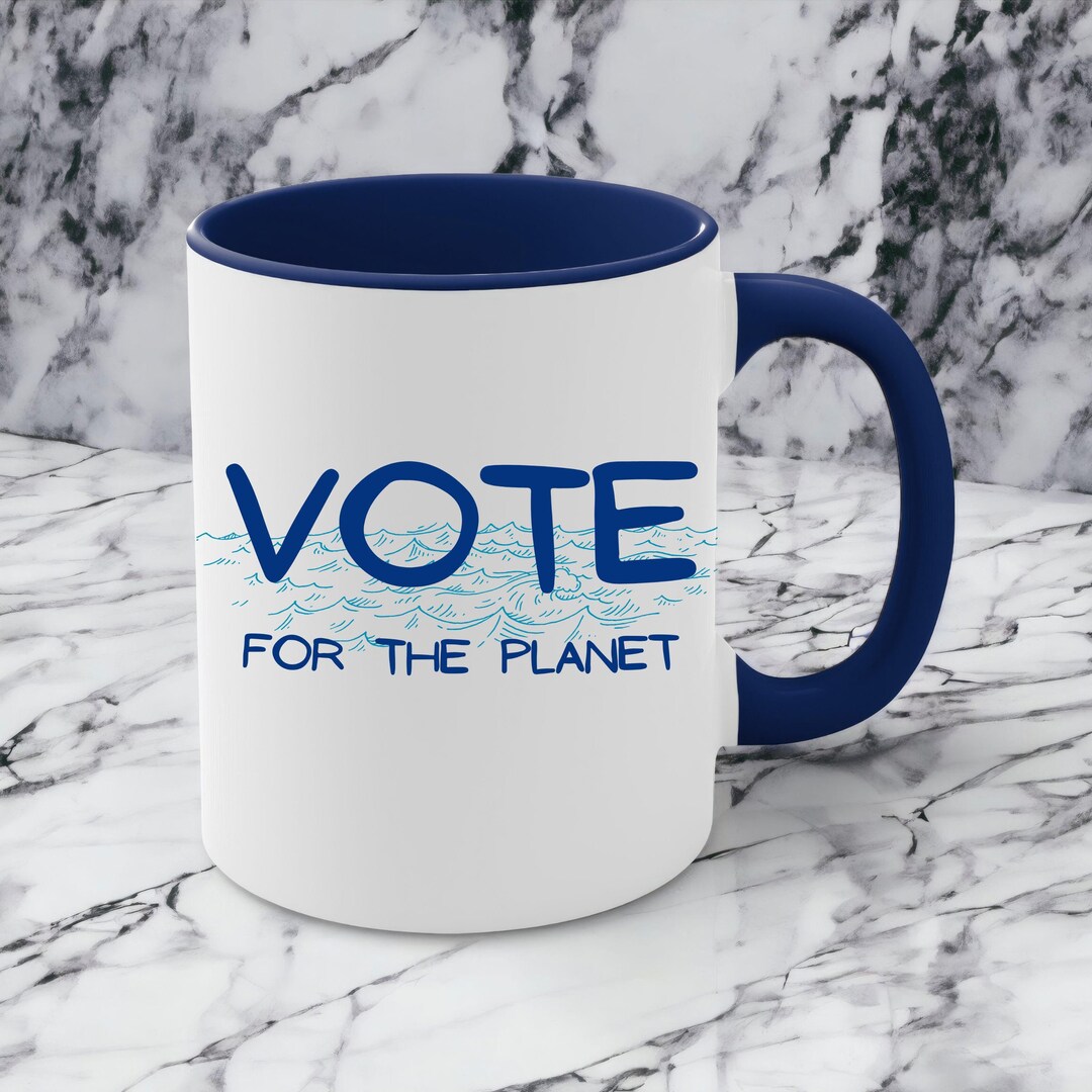 Colorful Vote Mug With Rising Sea Waters. Perfect Gift to Inspire ...
