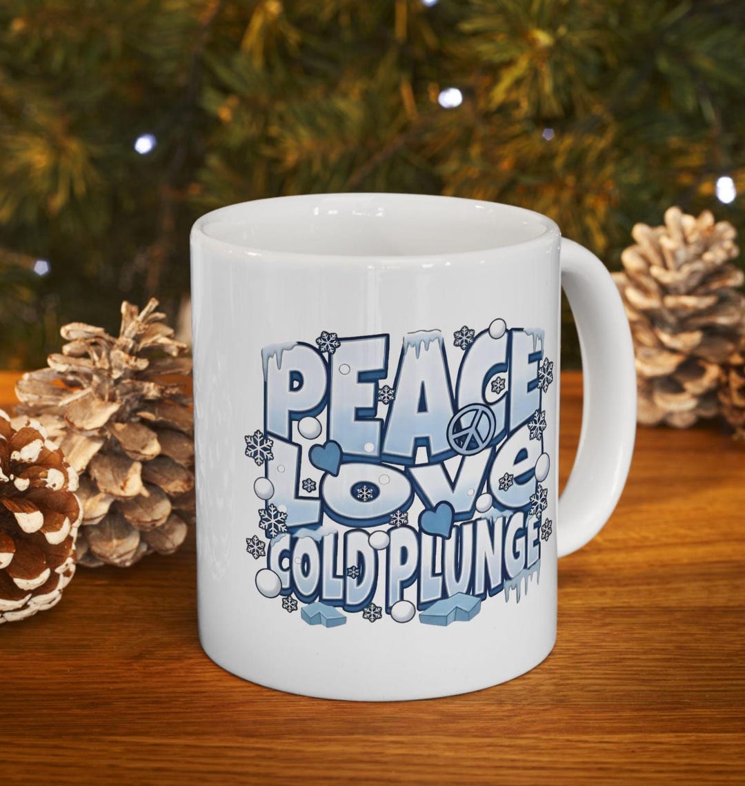 Peace Love Cold Plunge Mug, Ice Bath Lover Coffee Cup, Polar Plunge ...