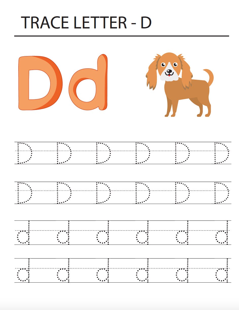 Tracing Letter Worksheet Pages for Kids, White Educational Pages Online ...