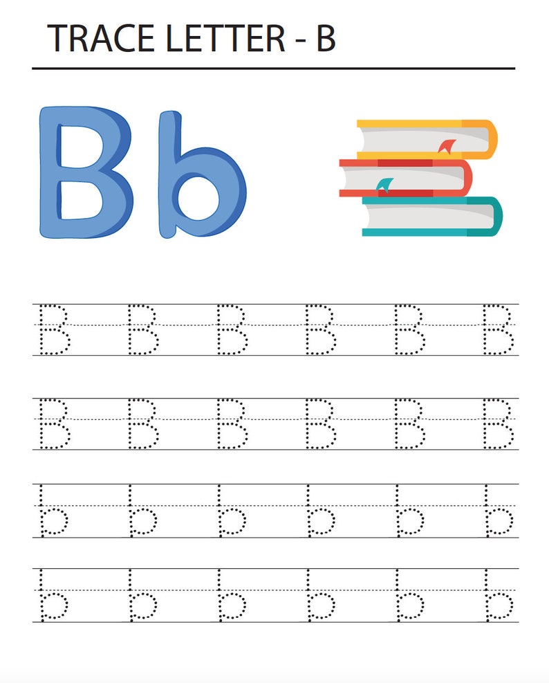 Tracing Letter Worksheet Pages for Kids, White Educational Pages Online ...