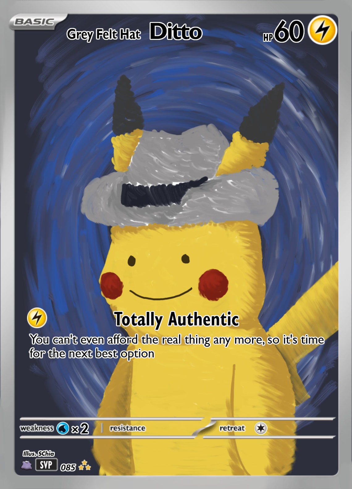 Van Gogh Ditto Custom Pokemon Card - Etsy