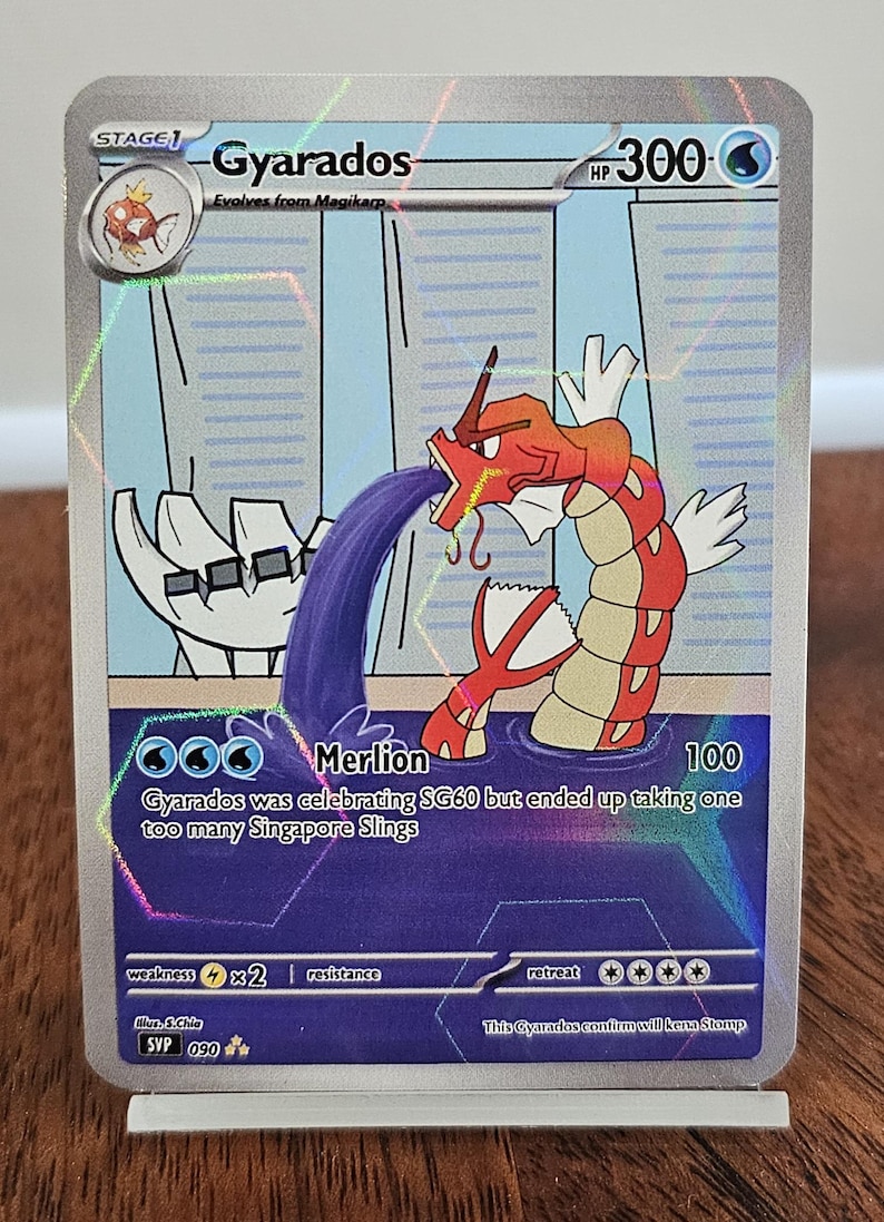 SG60 Shiny Gyarados Custom Pokemon Card (limited Edition) - Etsy