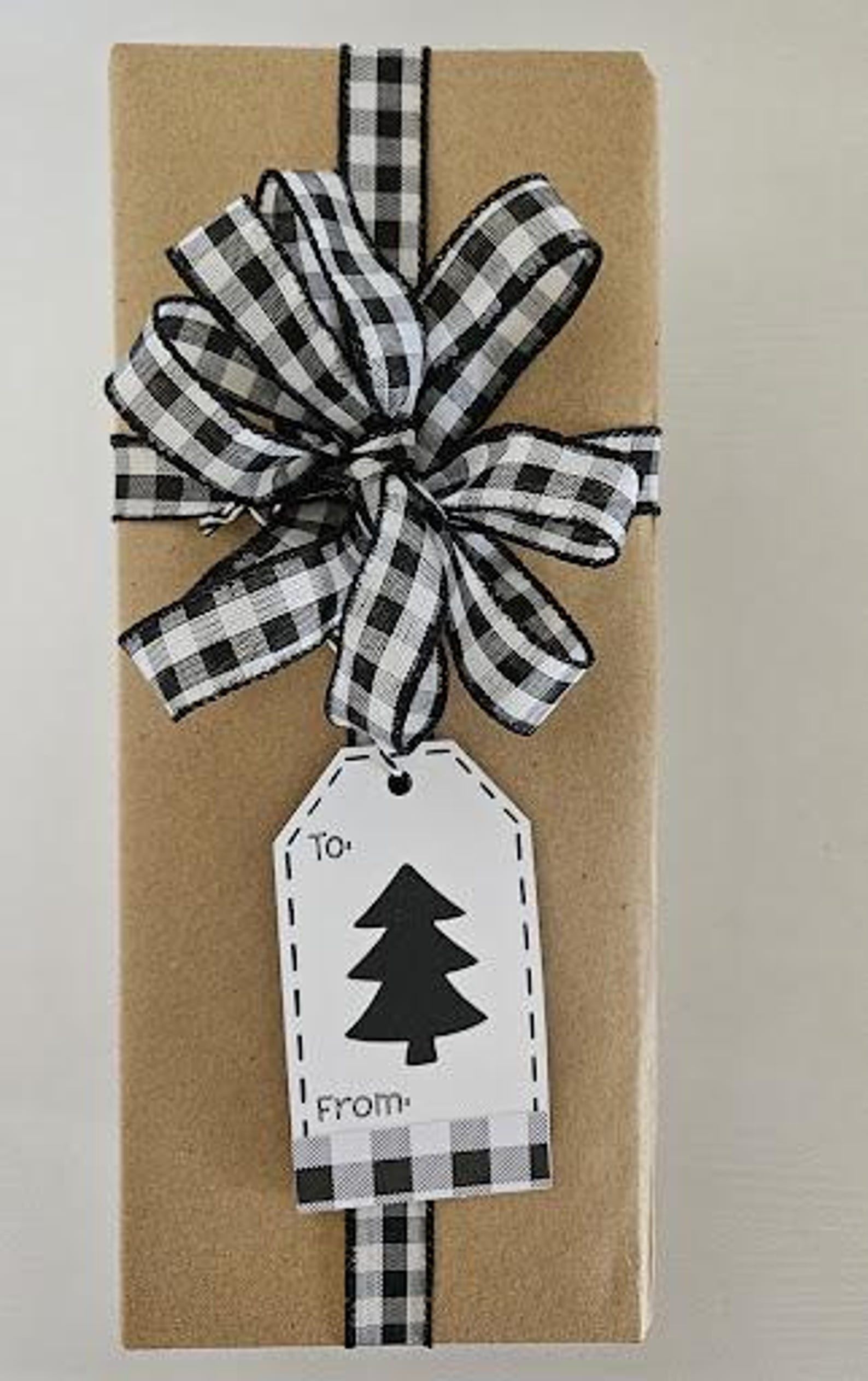 Black and White Plaid Gift Tags Gift Tag Set of 12 Holiday Gift Tags ...