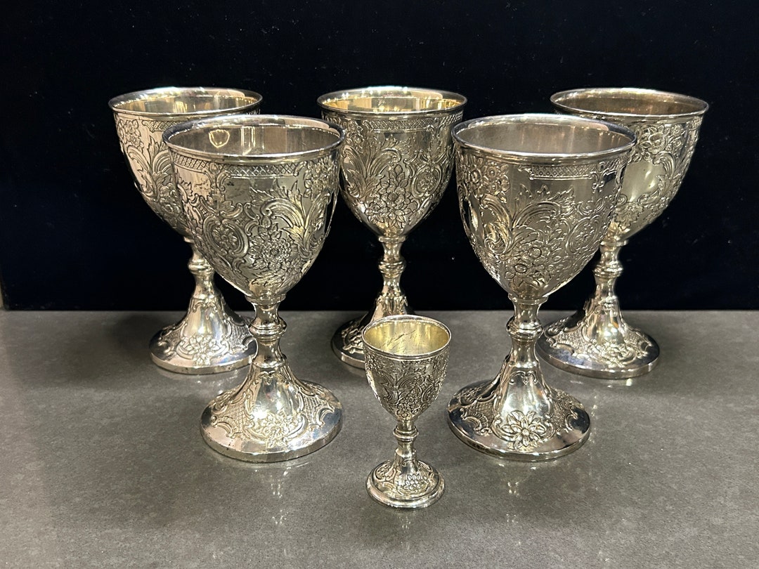 5 Cornell & Co. Silver Plated Medieval Wine Goblets - Etsy
