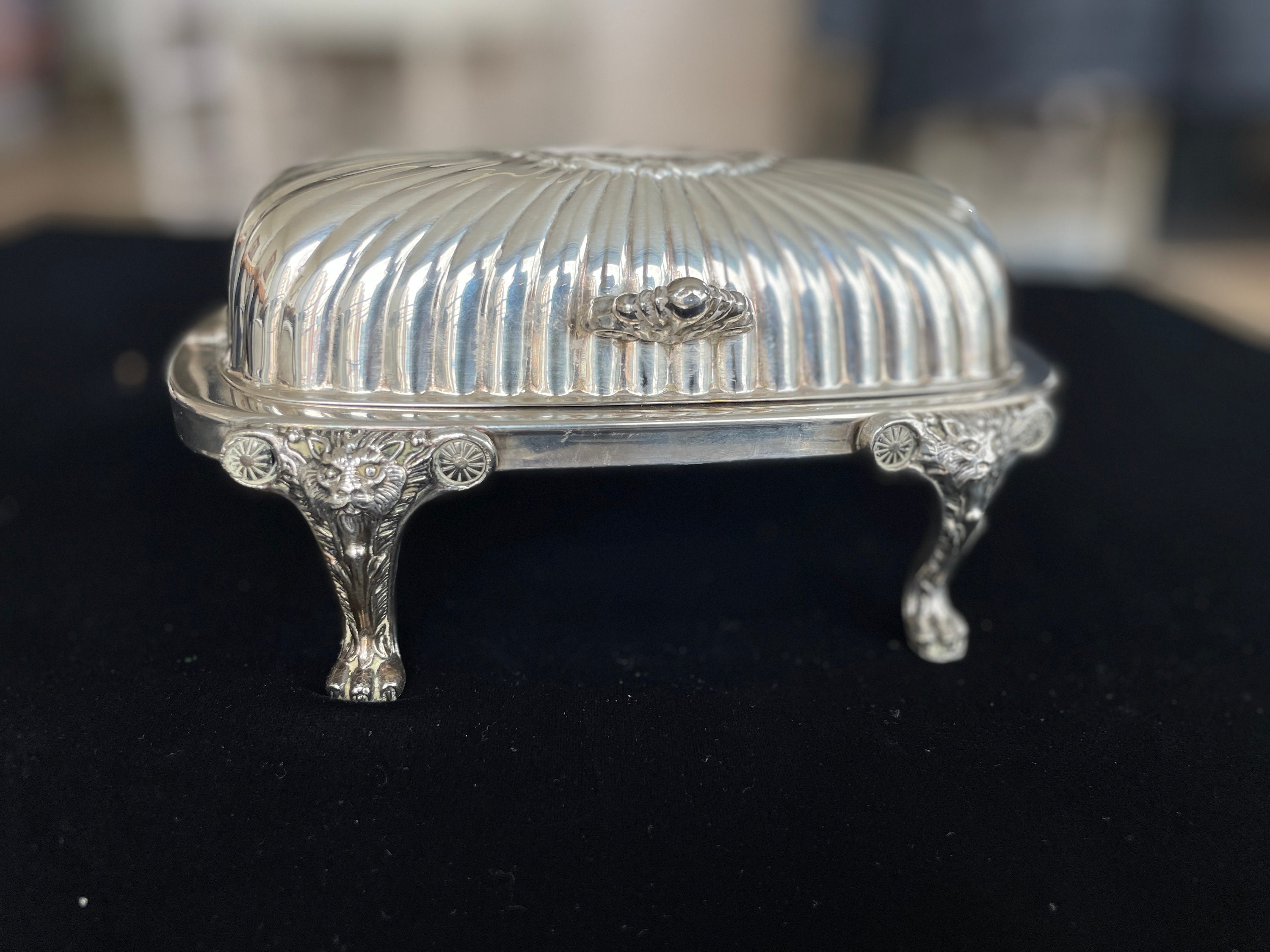 Butter Dish Silver Plated Roll Top Butter Dish - Etsy