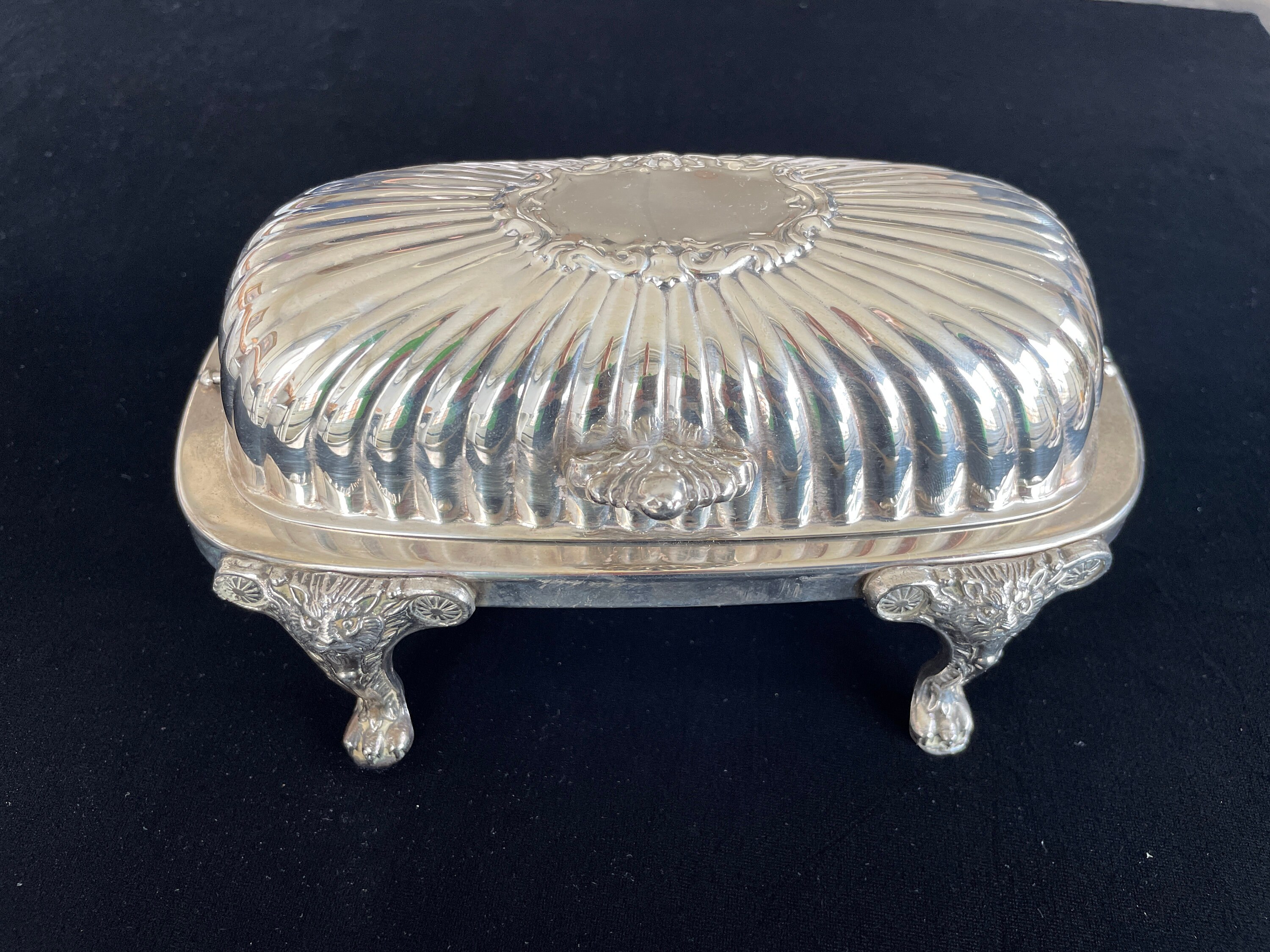 Butter Dish Silver Plated Roll Top Butter Dish - Etsy