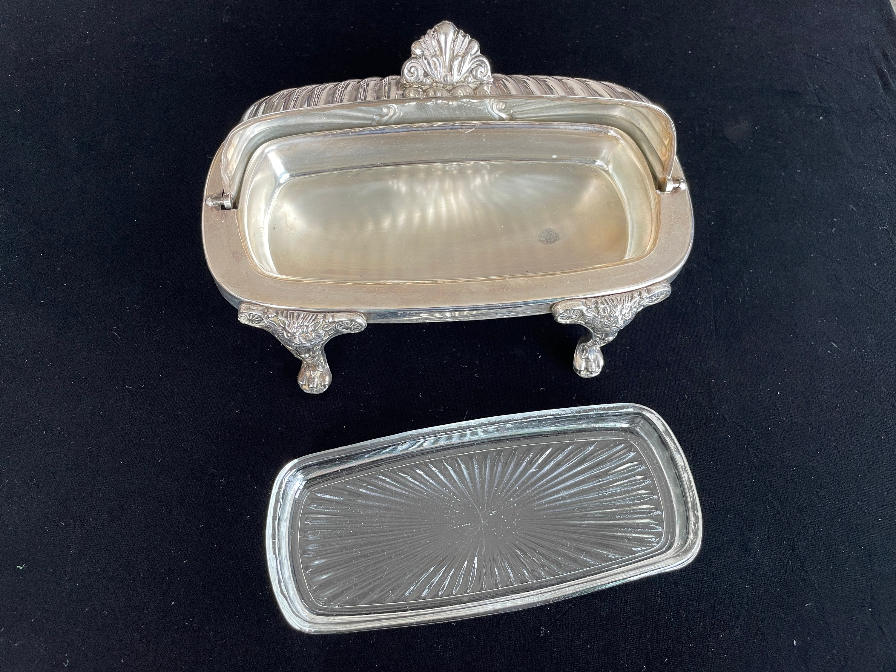 Butter Dish Silver Plated Roll Top Butter Dish - Etsy