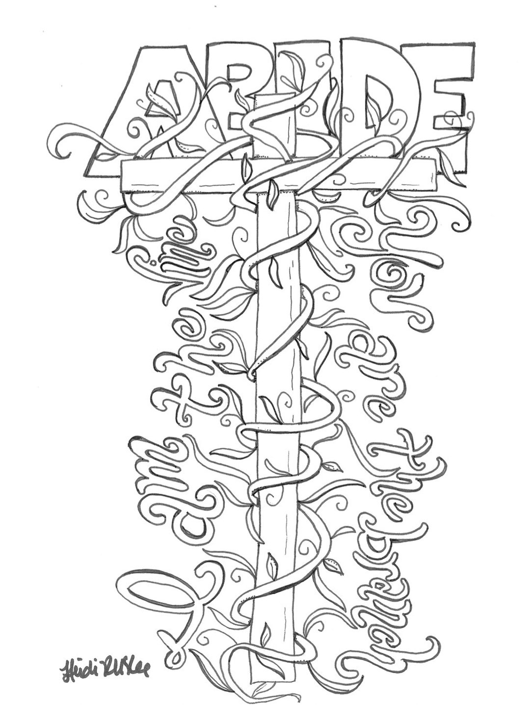 Abide Scripture Coloring Page - Etsy